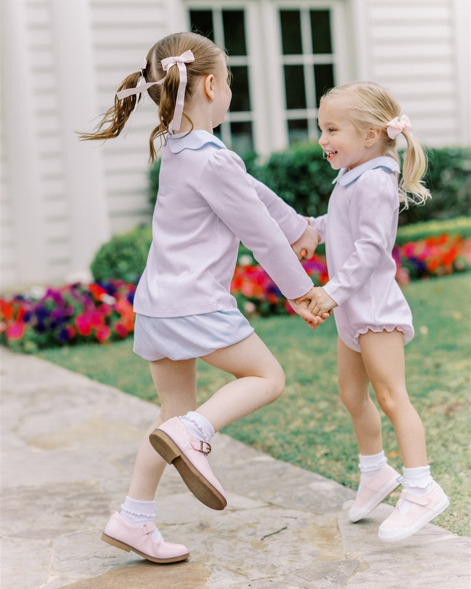 Light Pink/Blue Stripe Scallop Bloomer Set – Smock Candy