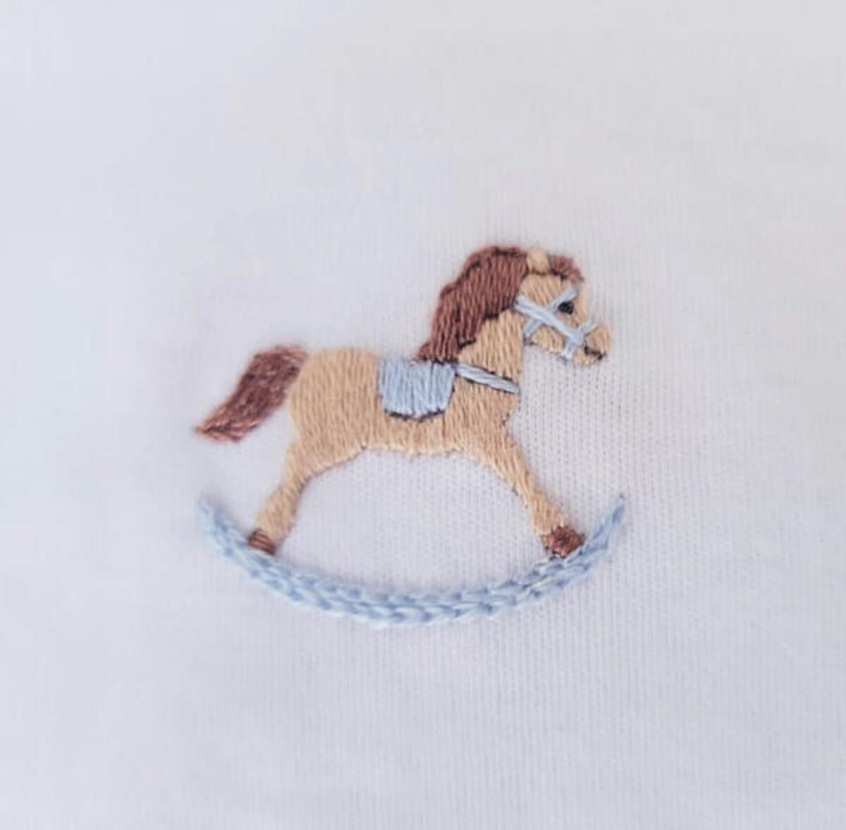 Rocking Horse Bloomer Set- Blue Bitty Dot – Smock Candy