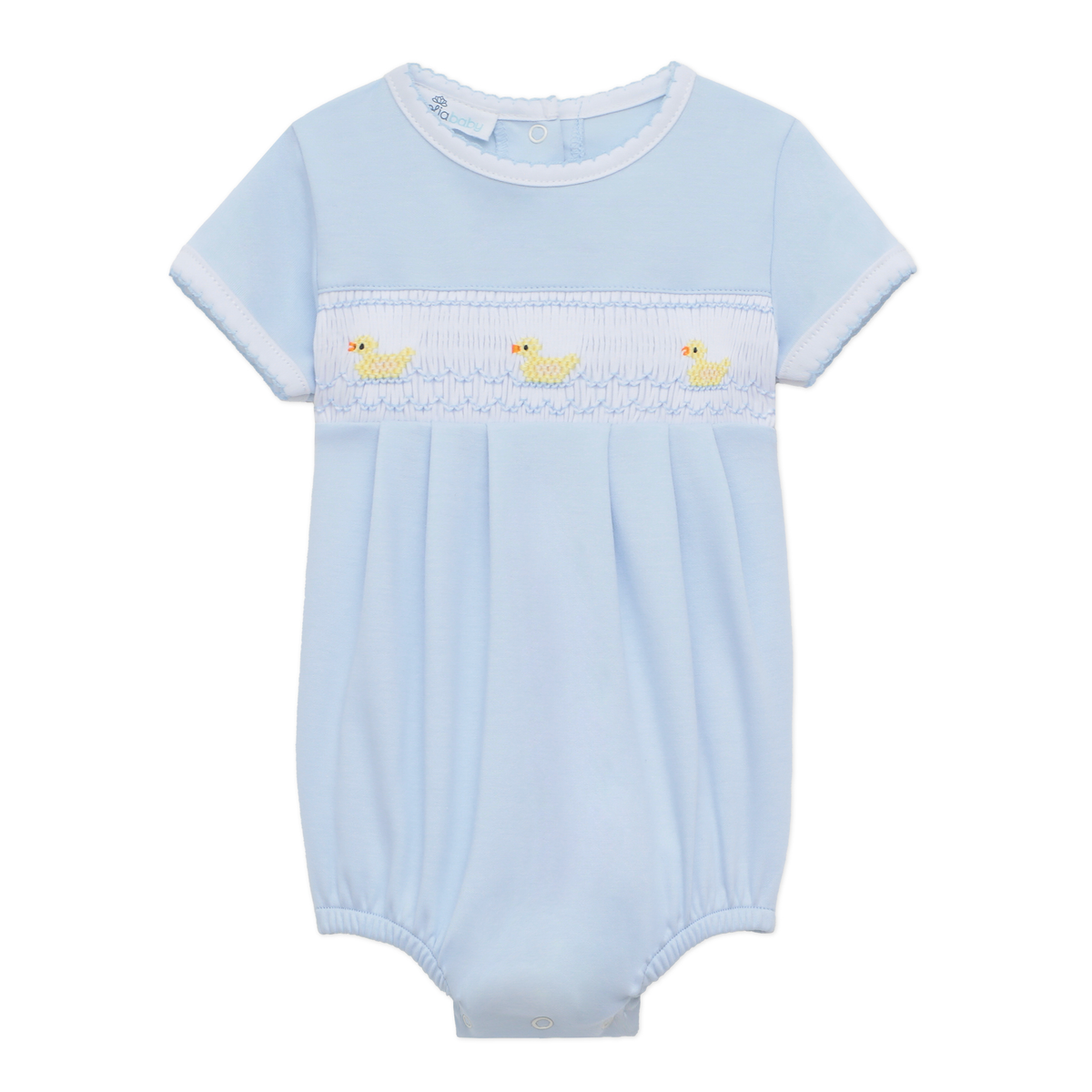 Little Ducklings Smocked Bubble- Light Blue – Smock Candy