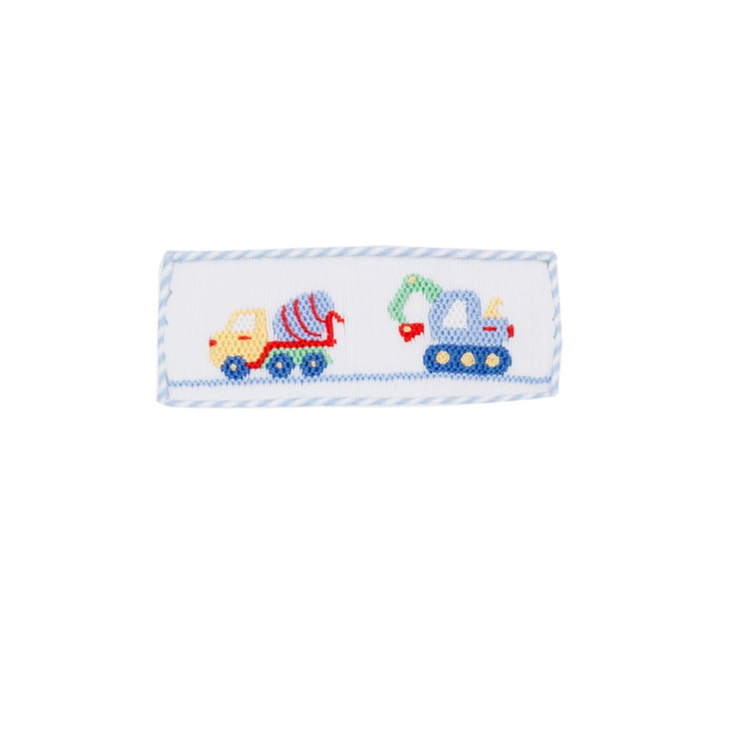 Construction Vehicles Bloomer Set- Lt. Blue Stripe – Smock Candy