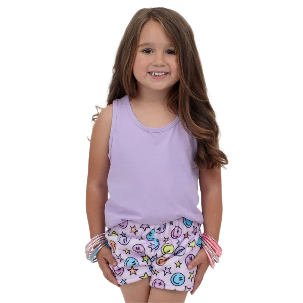 Fuzzy Shorts Smiley Face – Smock Candy