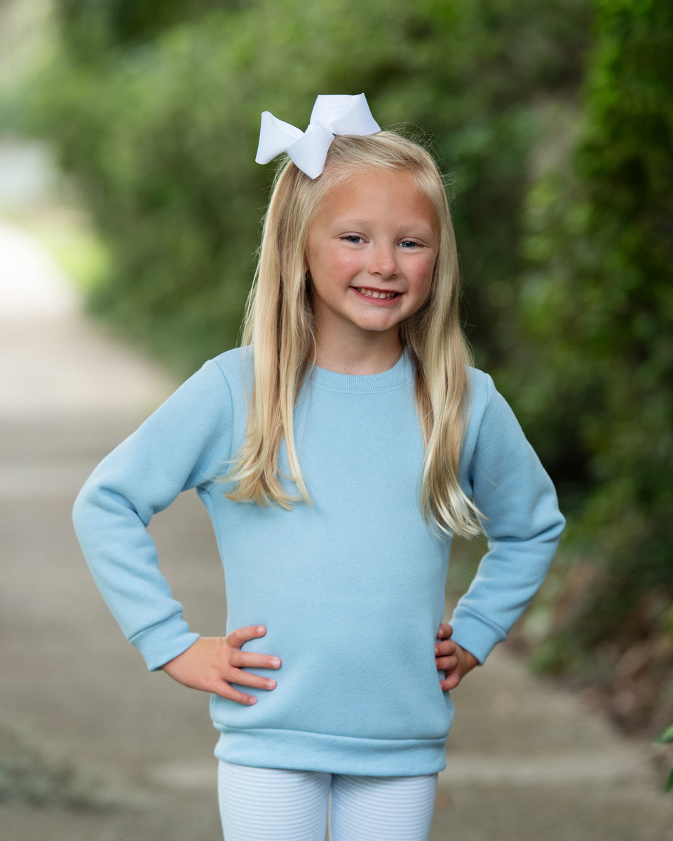 Pullover Fleece Sweatshirt- Light Blue – Smock Candy