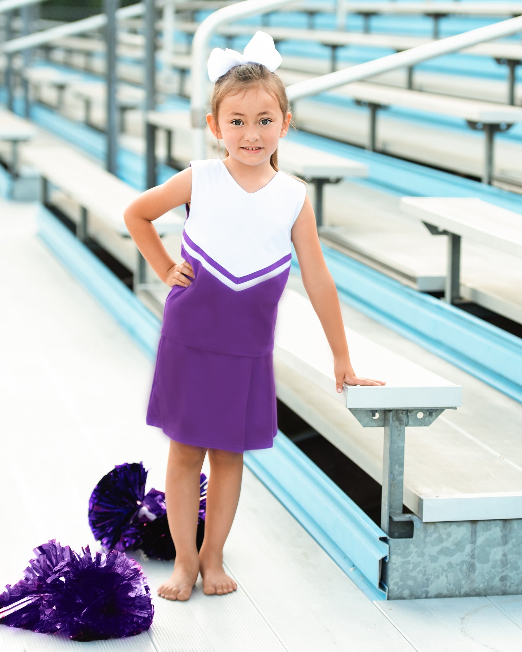 Purple White Cheerleading Uniform