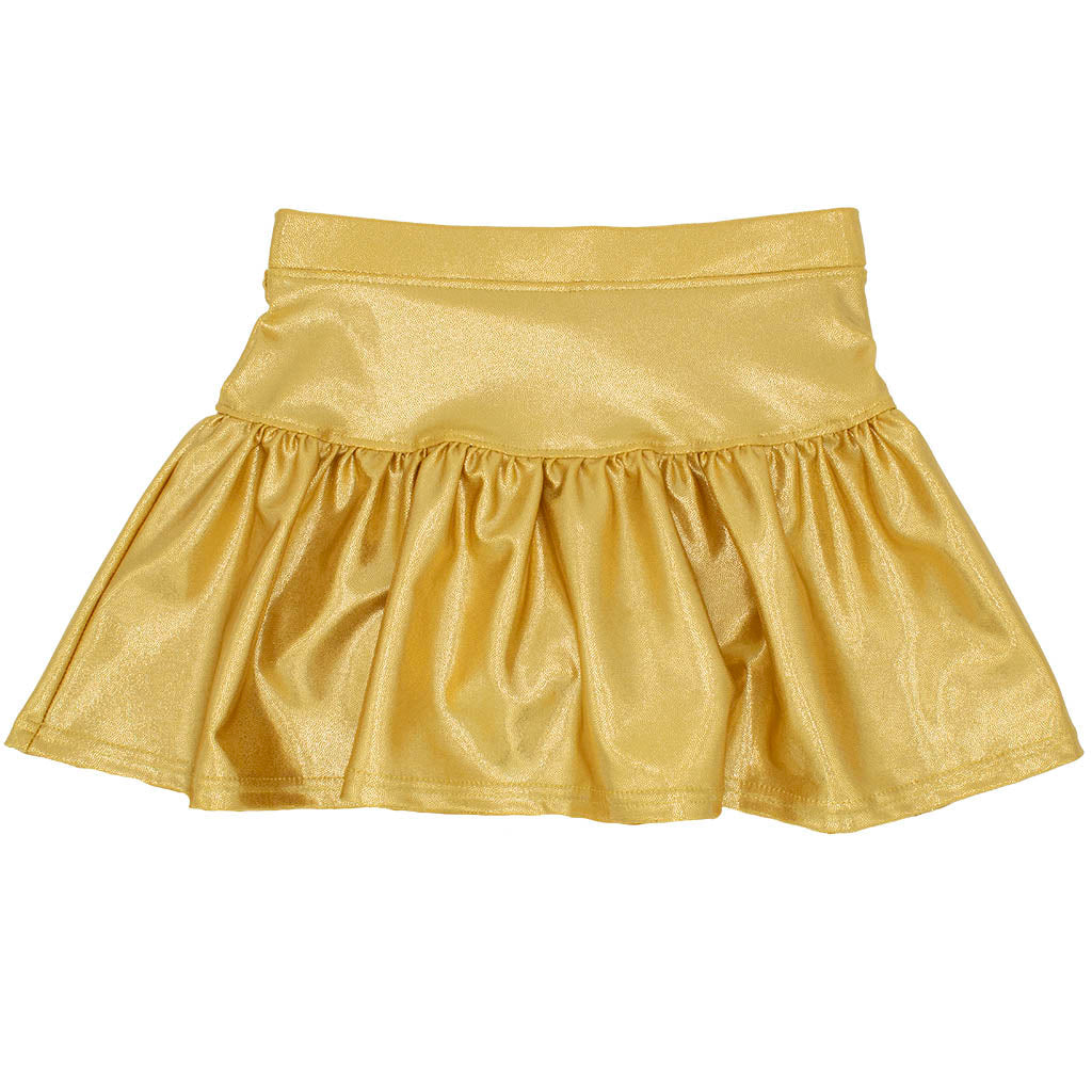 Gathered Skort- Gold Shimmer – Smock Candy