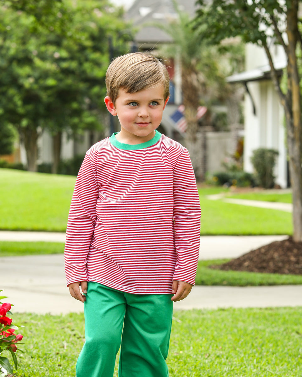 Thomas Pants Set- Red Stripe & Green – Smock Candy