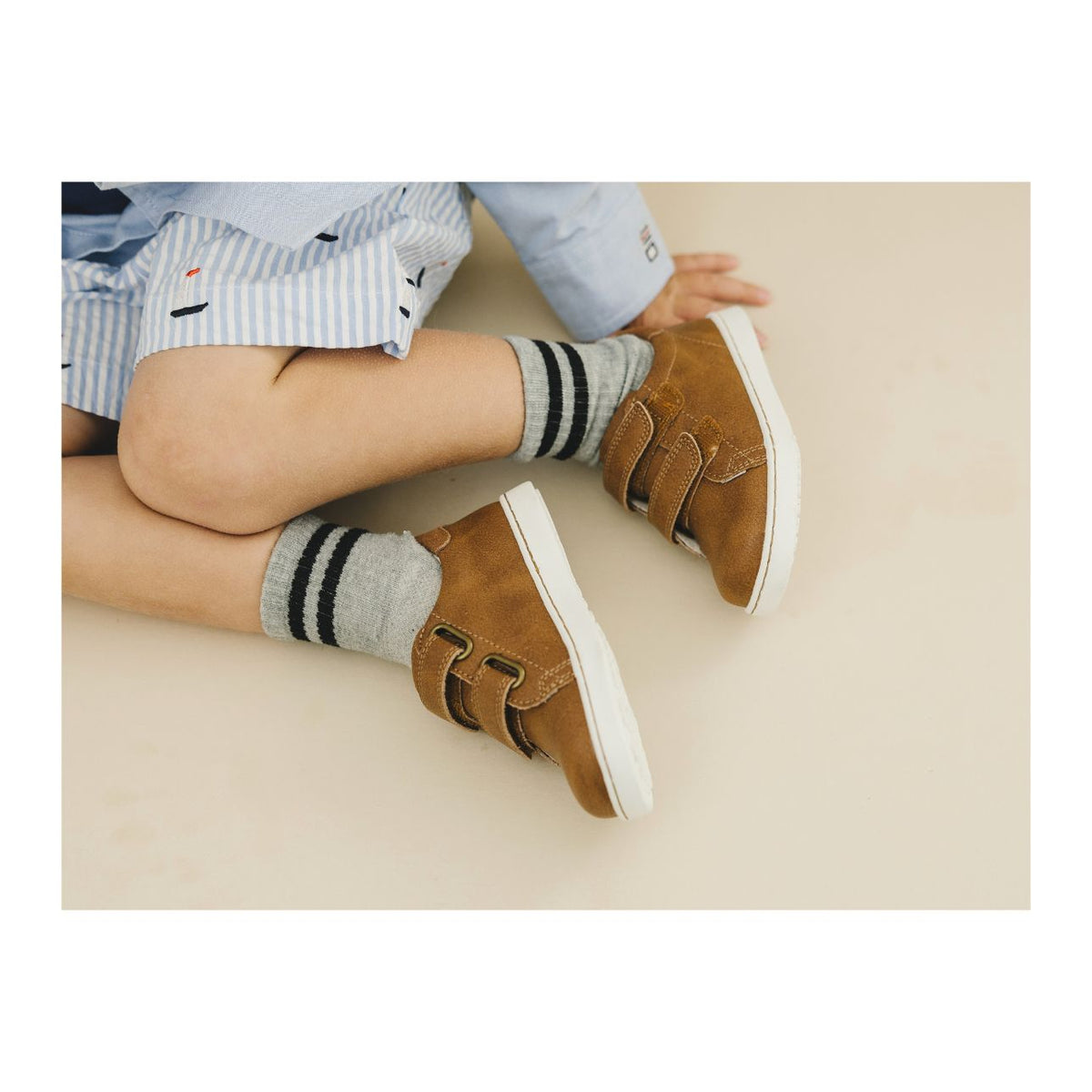 Kyle Double Velcro Sneaker- Chestnut – Smock Candy