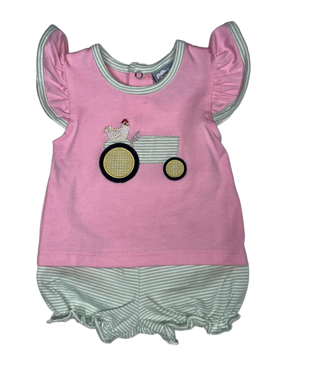Tractor Applique Ruffle Bloomer Set – Smock Candy