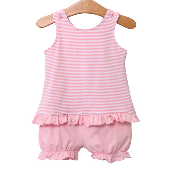 Swing Back Bloomer Set- Light Pink Stripe – Smock Candy