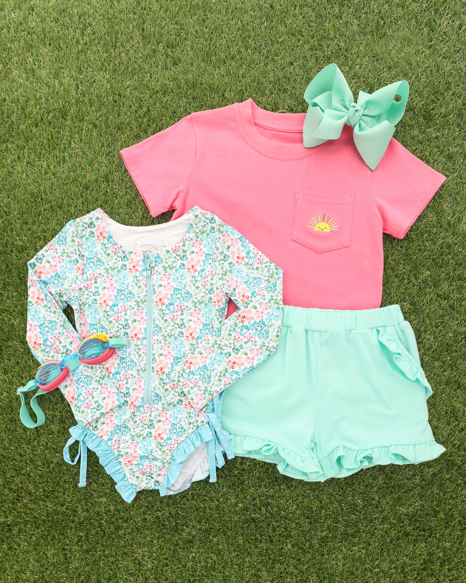 Knit Ruffle Shorts- Mint – Smock Candy