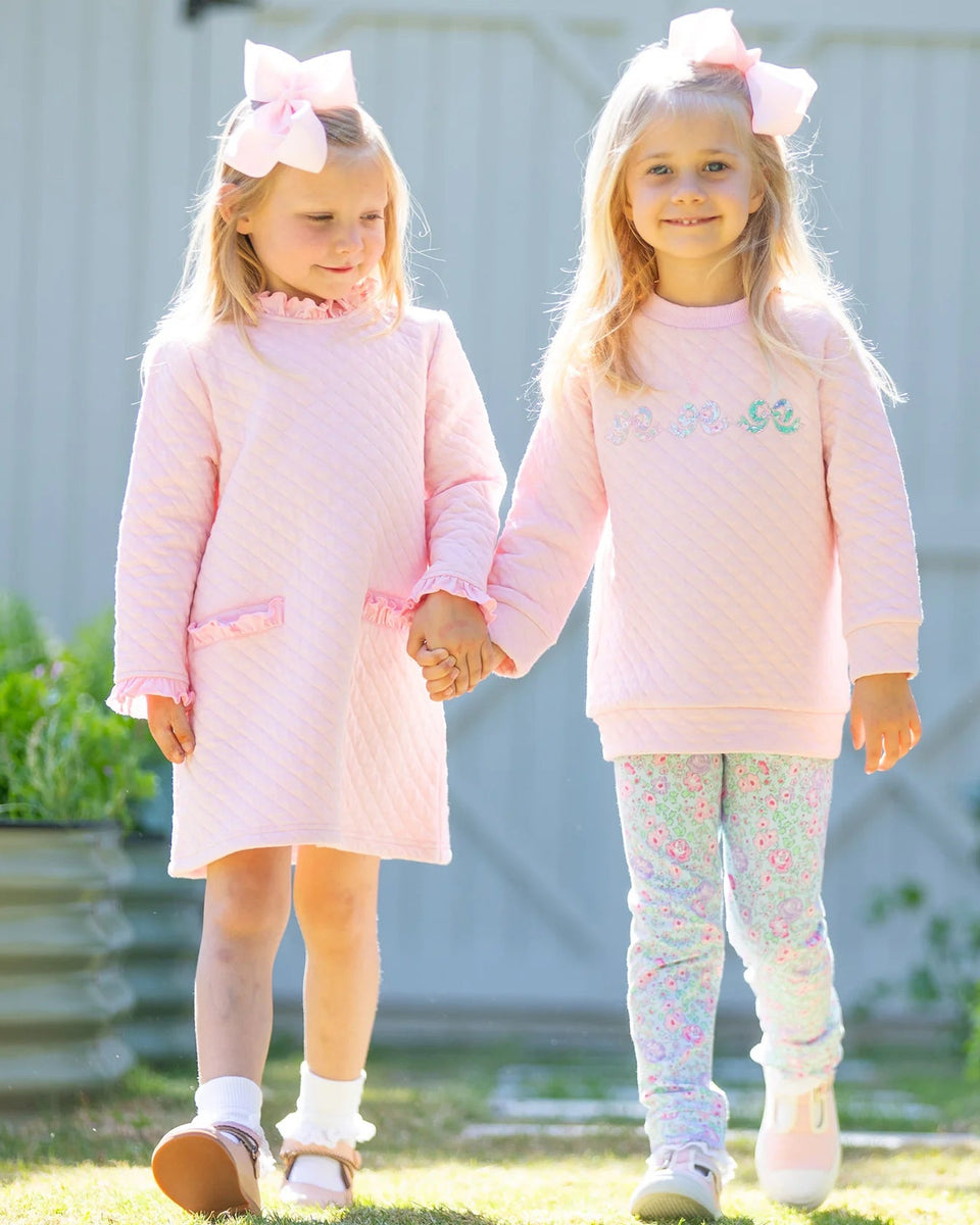 Quilted Dress- Ballet Pink – Smock Candy