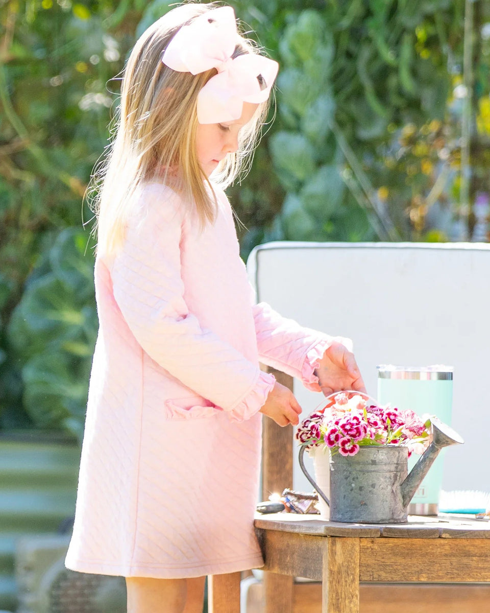 Quilted Dress- Ballet Pink – Smock Candy