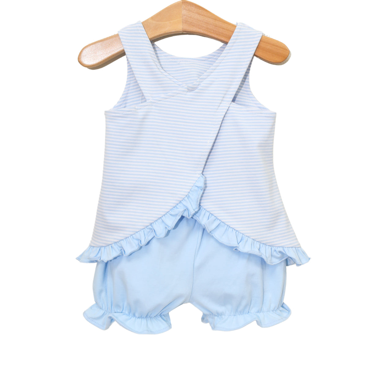 Swing Back Bloomer Set- Light Blue Stripe – Smock Candy
