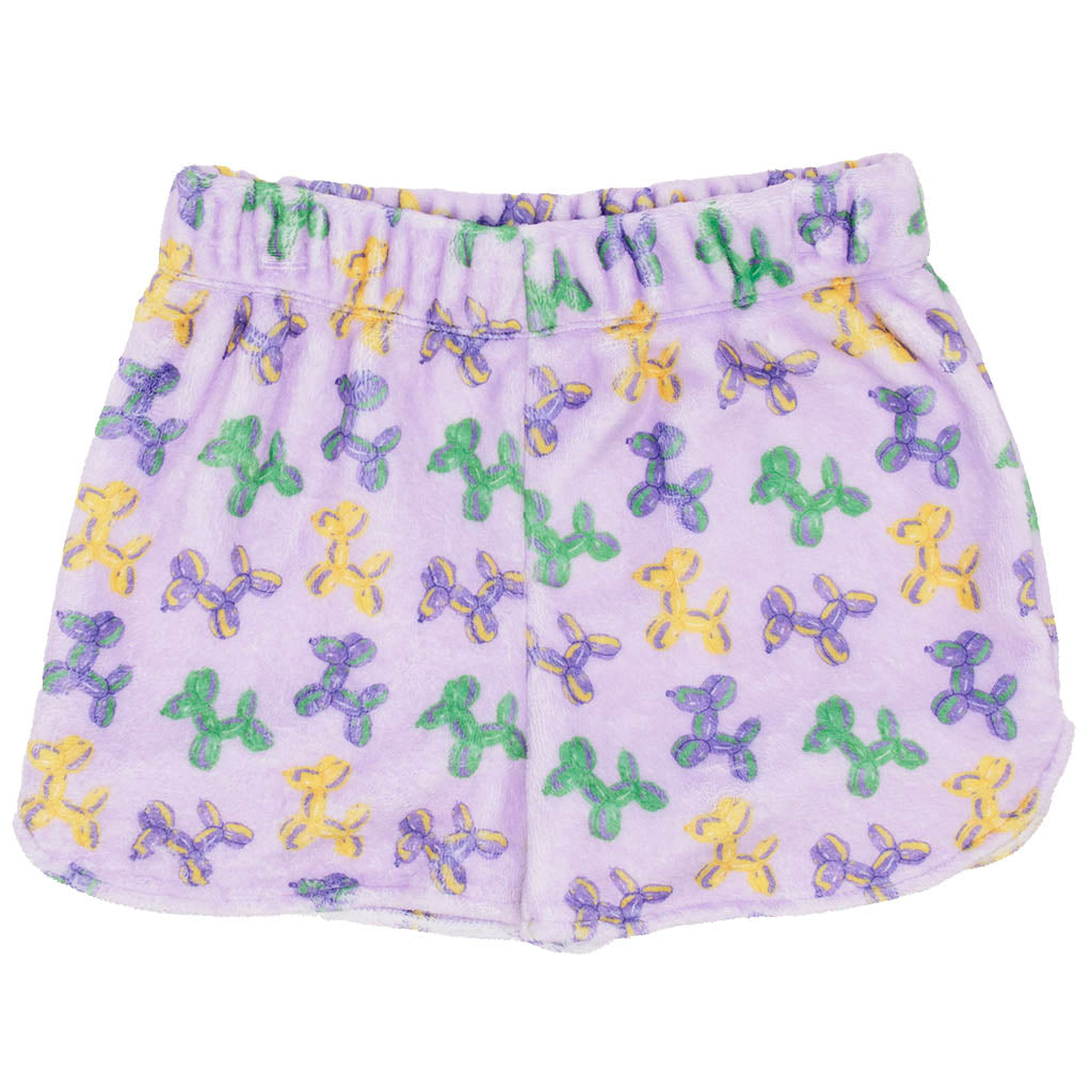 Mardi Gras Balloon Dog Fuzzy Short – Smock Candy
