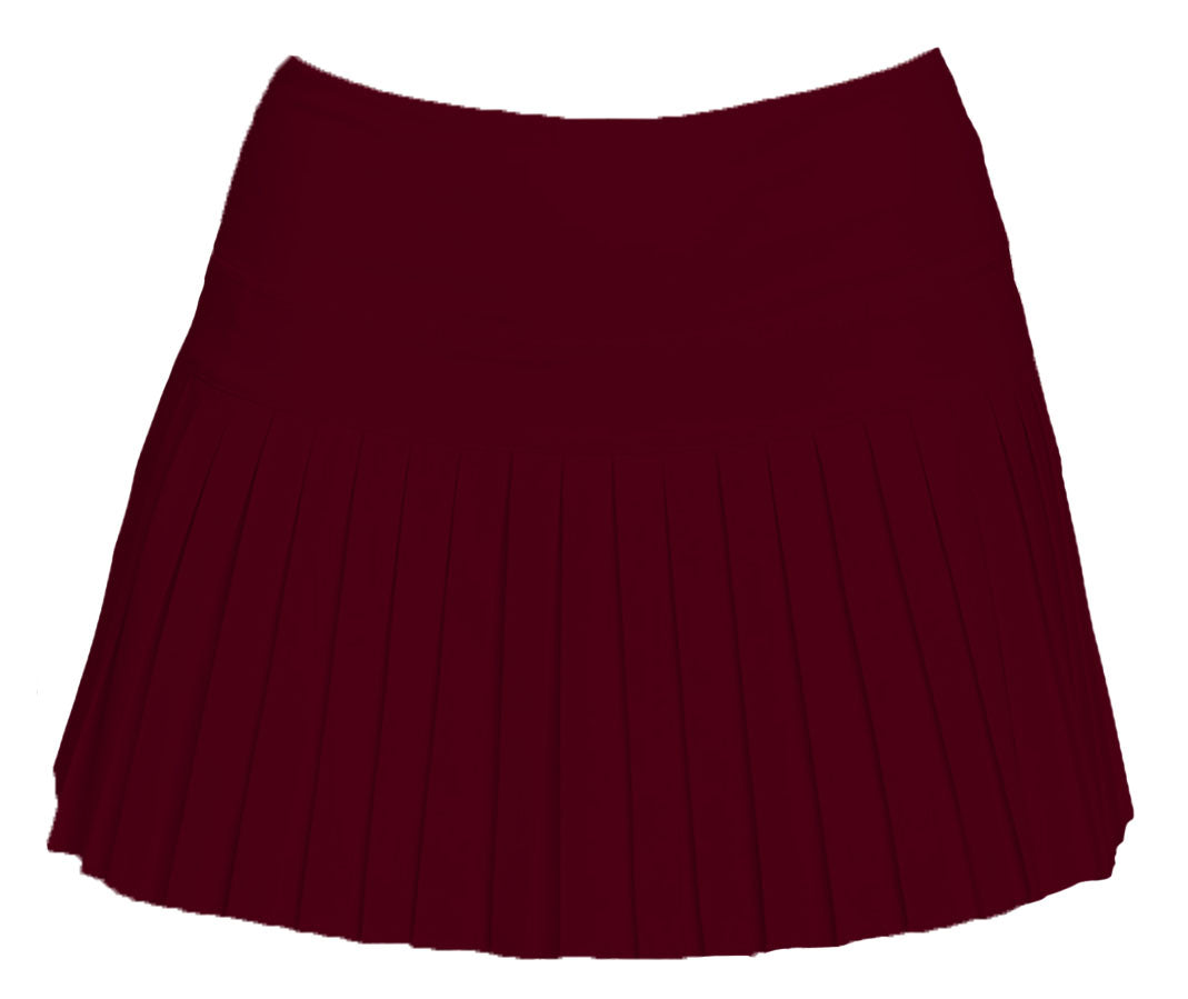 Mini Pleated Skort- Solid Maroon – Smock Candy