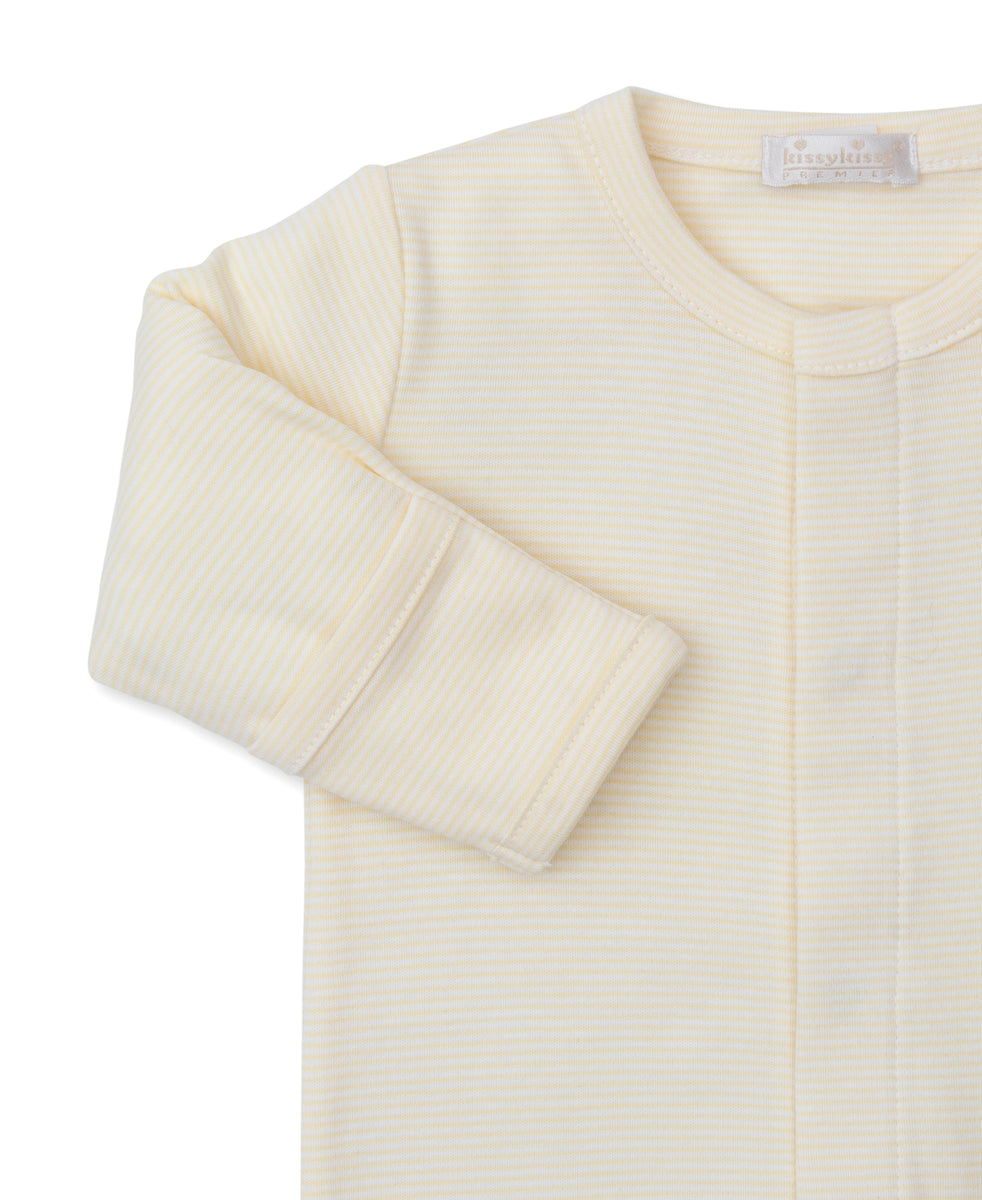 Premier Baby Duckling Hand Emb. Footie- Yellow Stripe – Smock Candy