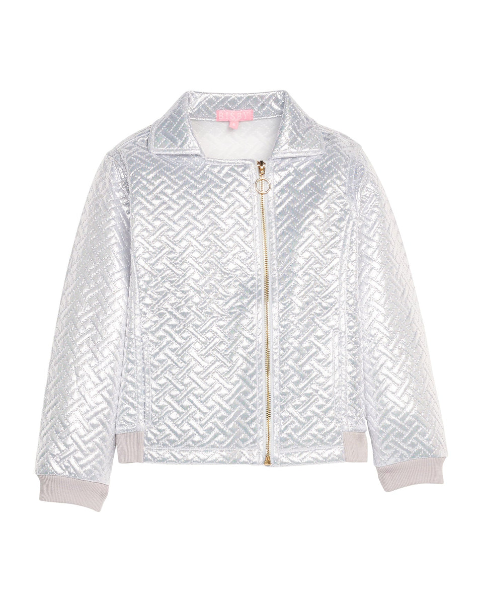 Quilted Moto Jacket- Silver – Smock Candy