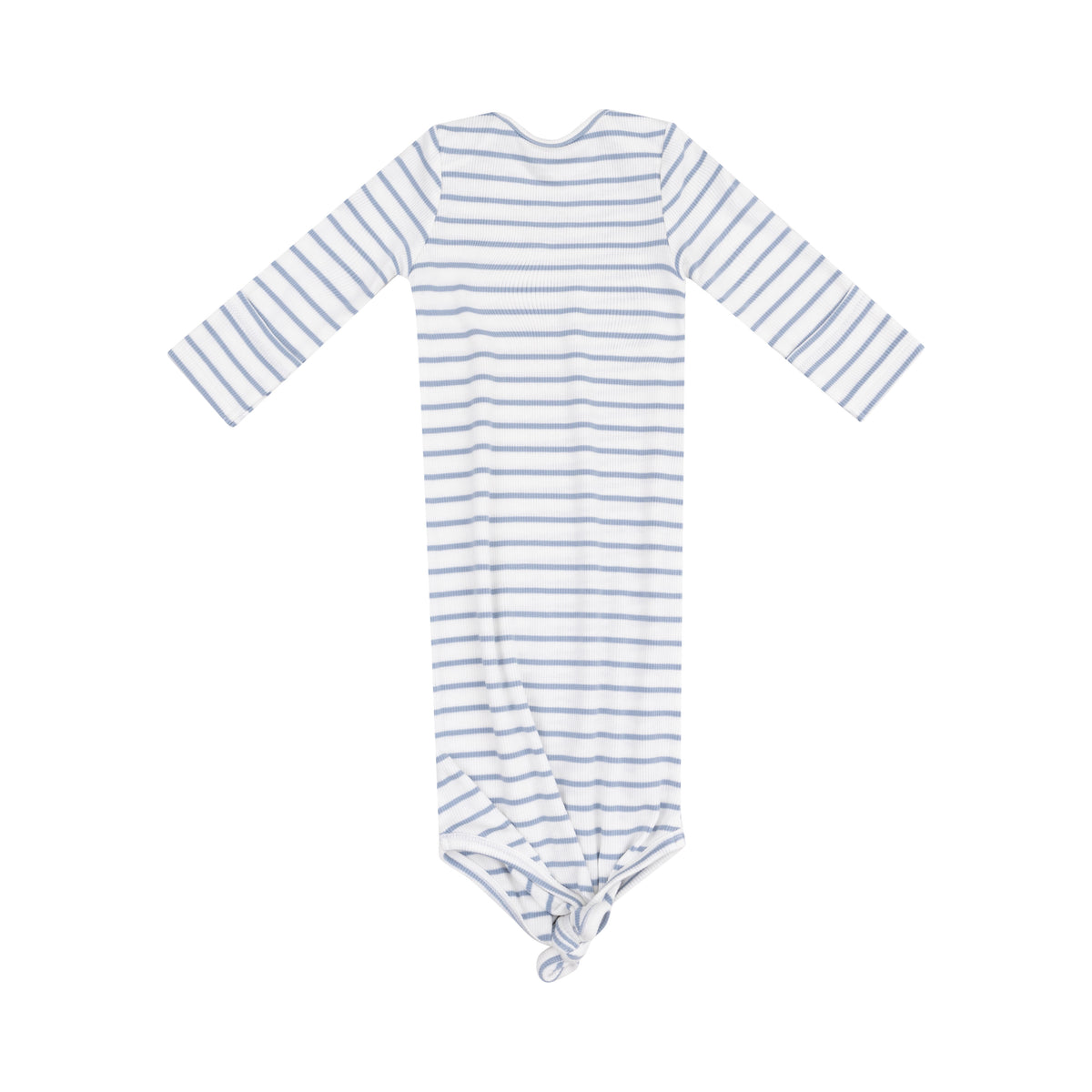 French Stripe Dusty Blue Knotted Gown – Smock Candy