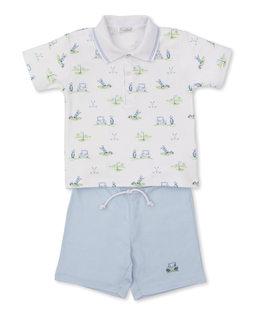 Fairway Foursome Bermuda Set- Blue – Smock Candy